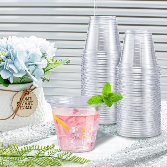 Party Supplies | 10 Pack Disposable Party Cups 9 Oz Clear Plastic Cups ...